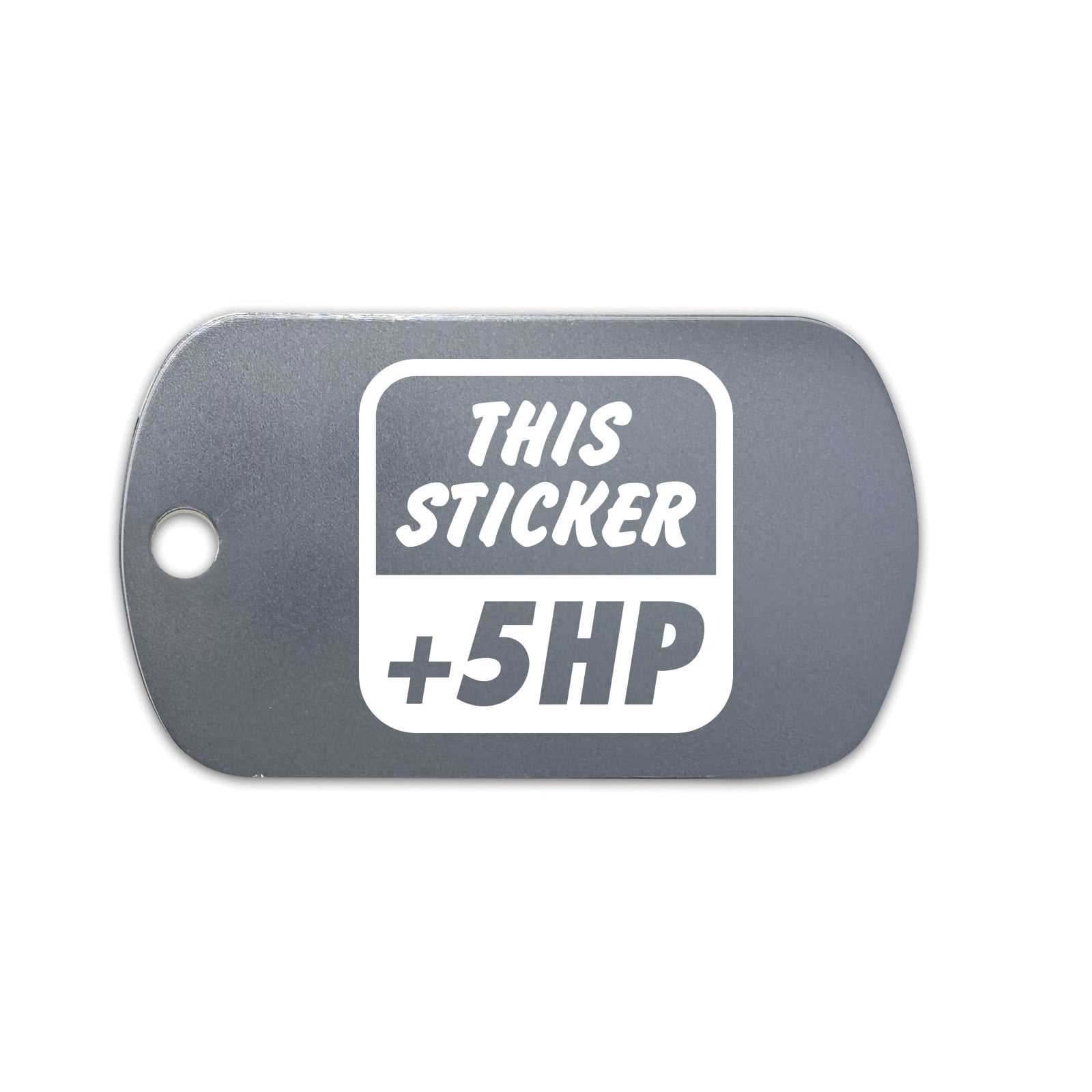 This Sticker +5 Hp GI Dog Tag Aluminum Keychain horsepower jdm - Silver ...