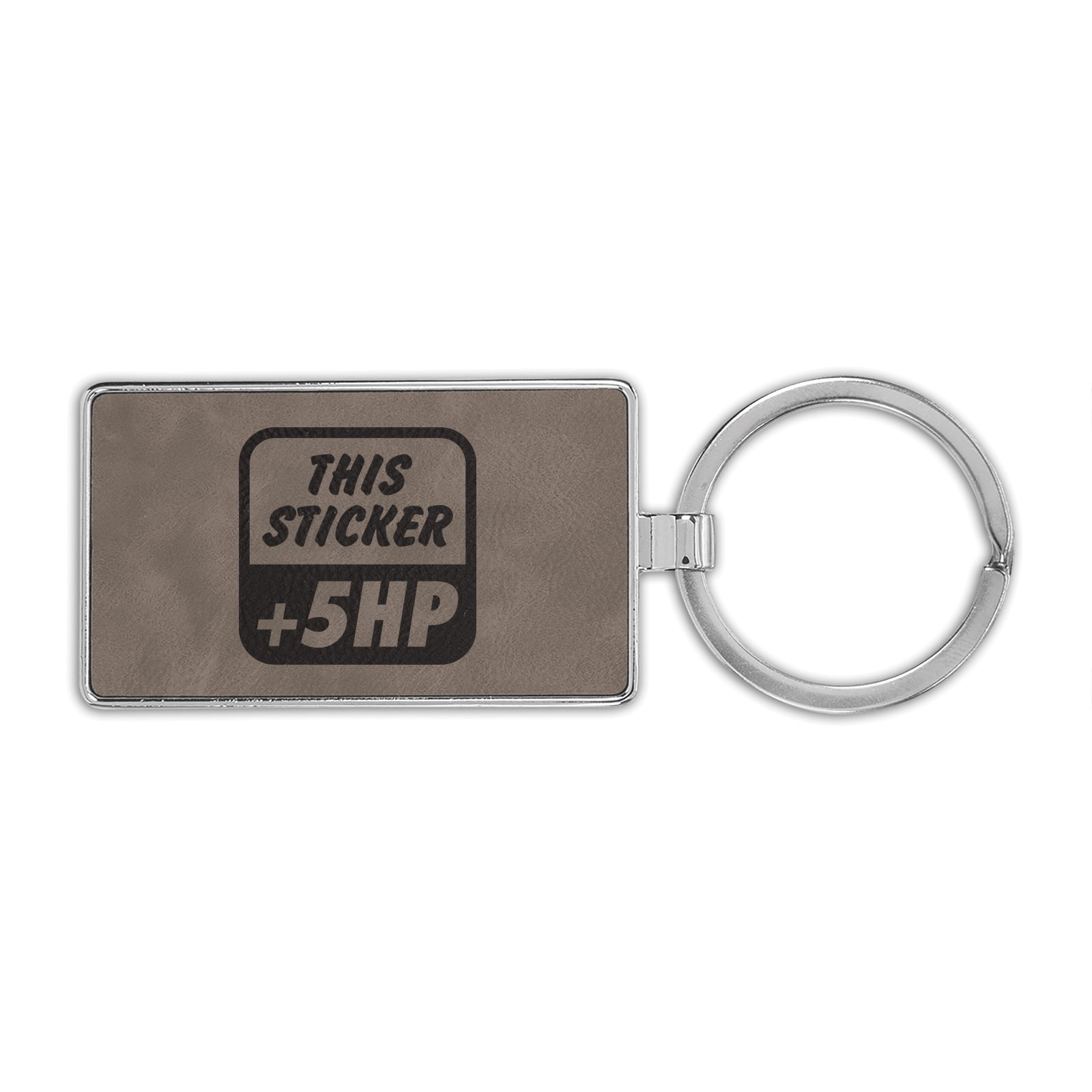 This Sticker +5 Hp Premium Leatherette Keychain horsepower jdm - Gray ...