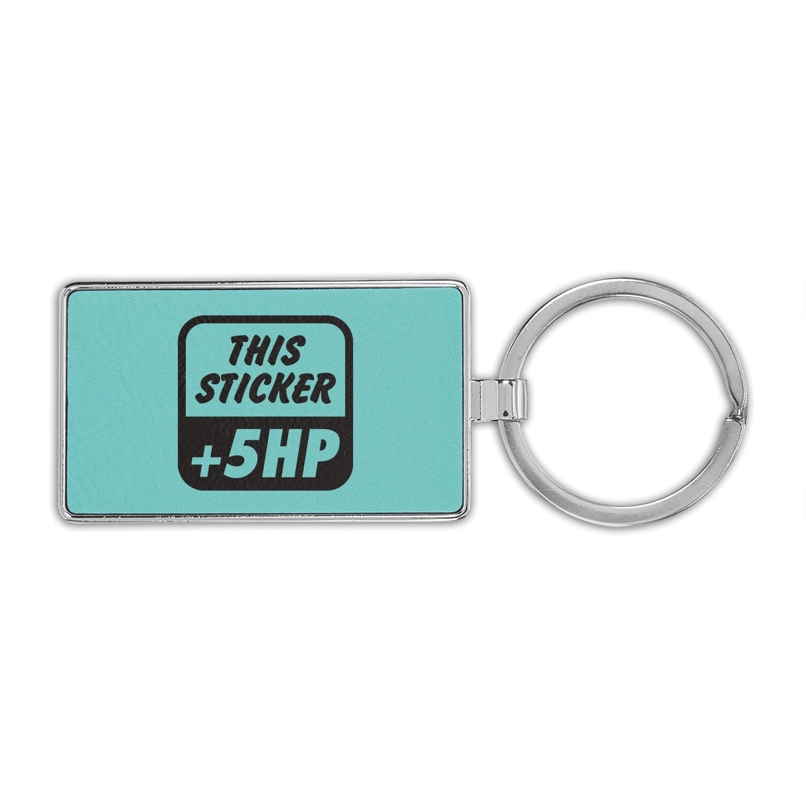 This Sticker +5 Hp Premium Leatherette Keychain horsepower jdm - Teal ...