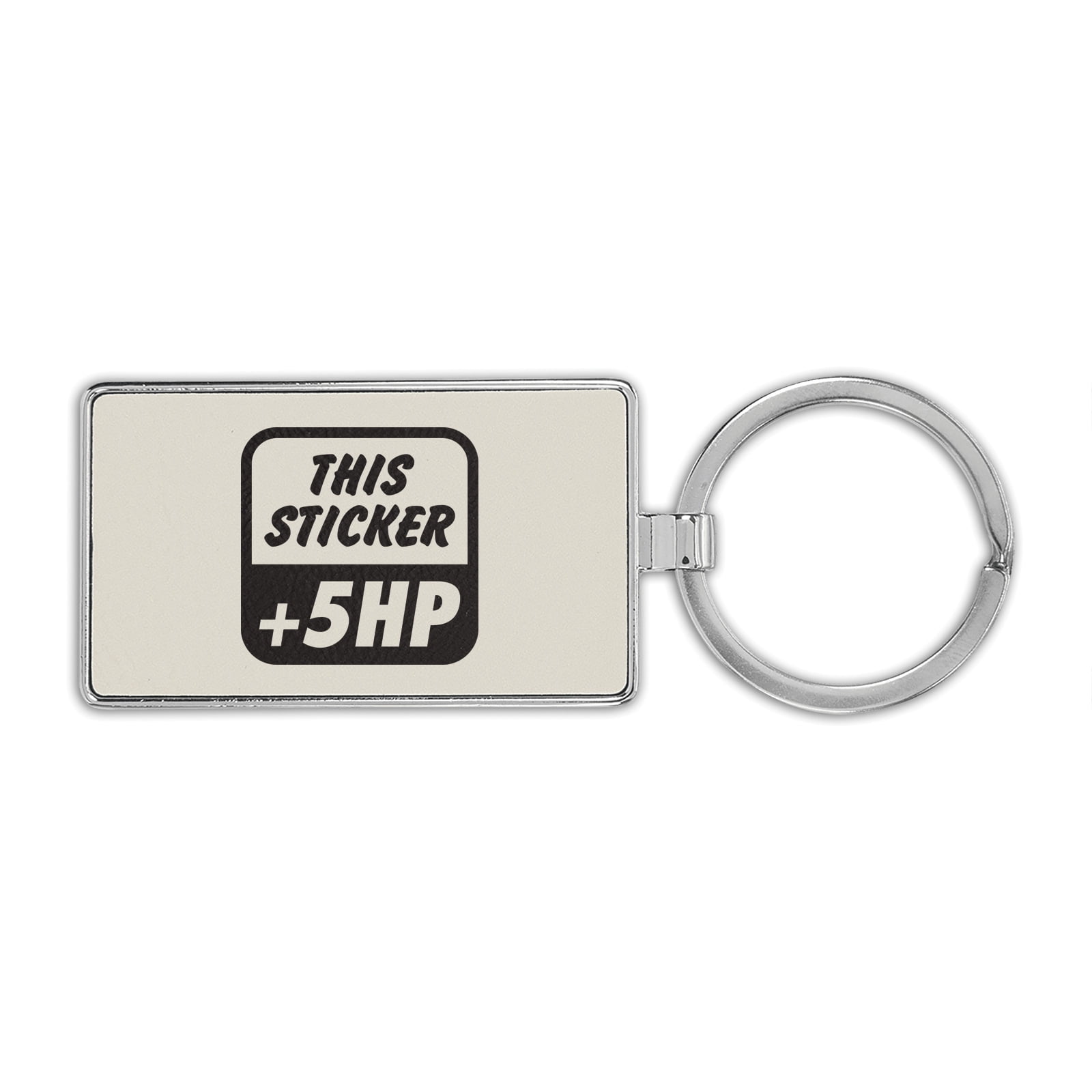 This Sticker +5 Hp Premium Leatherette Keychain horsepower jdm - White ...