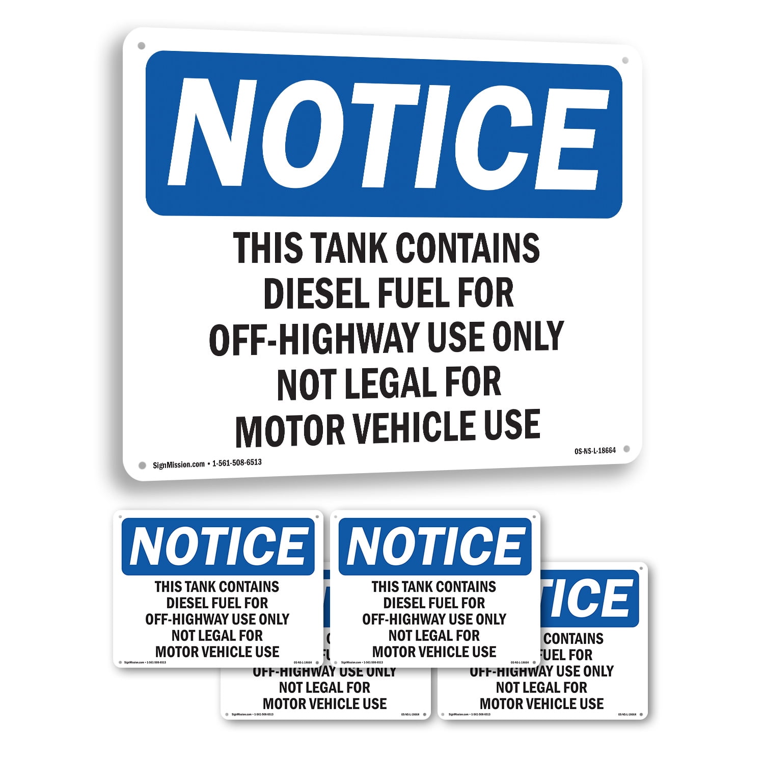 This Tank Contains Diesel Fuel For Off OSHA Notice Rigid Plastic Sign ...