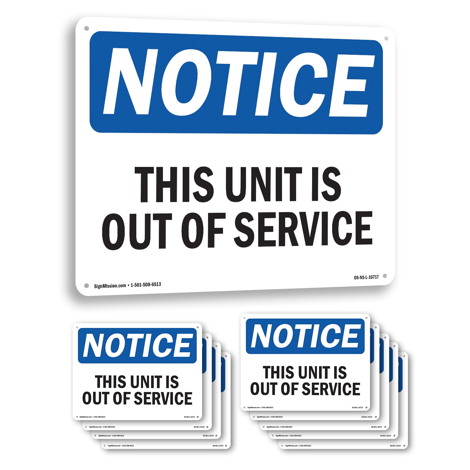 This Unit Is Out Of Service OSHA Notice Aluminum Sign 24 Inch x 18 Inch ...