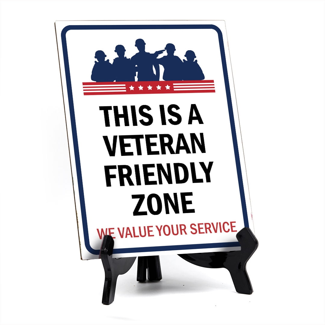 This is a Veteran-Friendly Zone: We Value Your Service Table Sign With ...