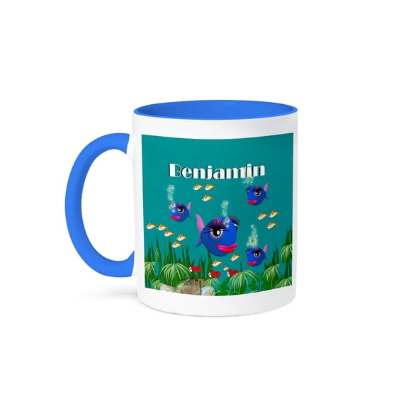 This Vibrant Artwork Of Fish Under The Sea Is Personalized With The ...