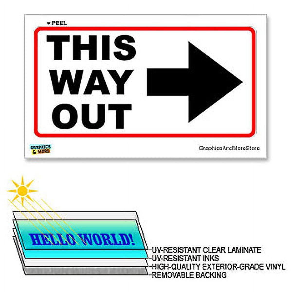 This Way Out Exit Evacuation Right Arrow - 12 in x 6 in - Laminated ...