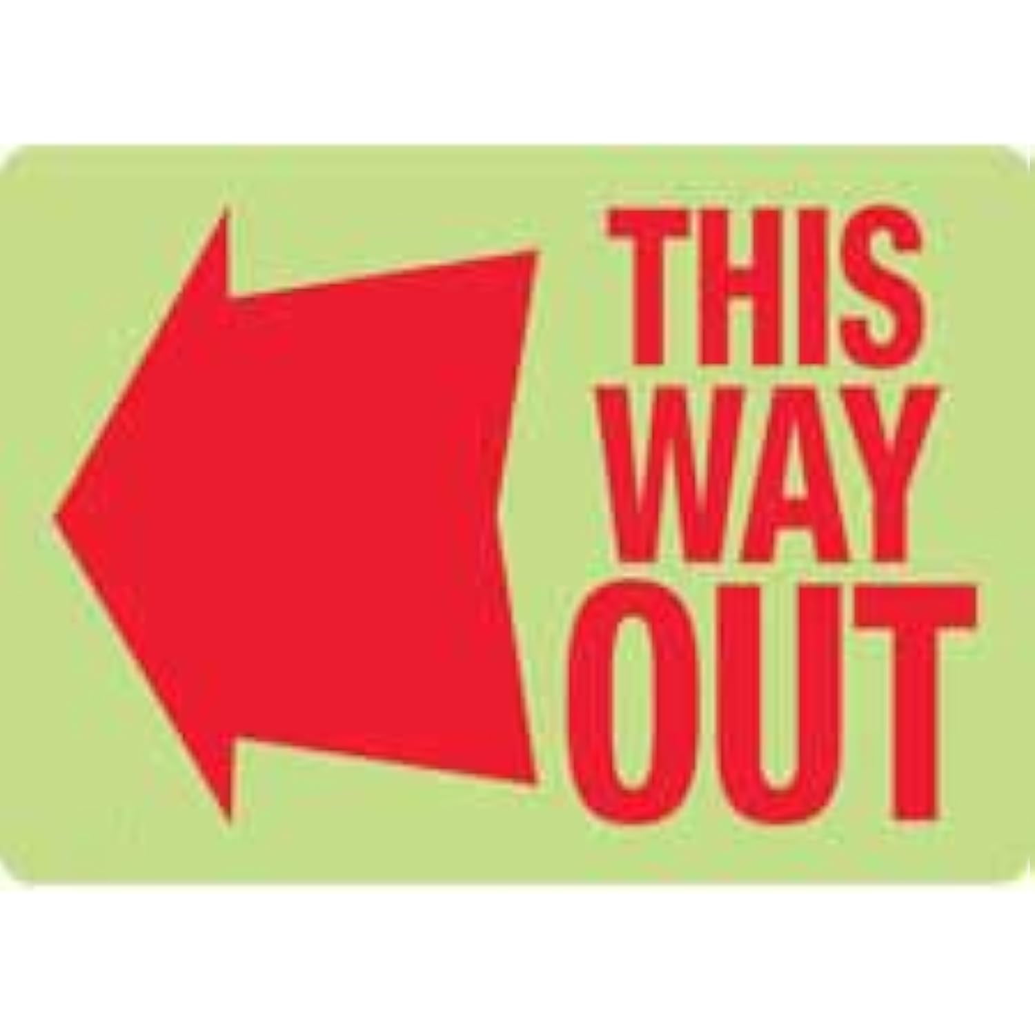 This Way Out Sign, No.6841 Safety Sign, 8 X 12 Inch Metal Tin Sign ...
