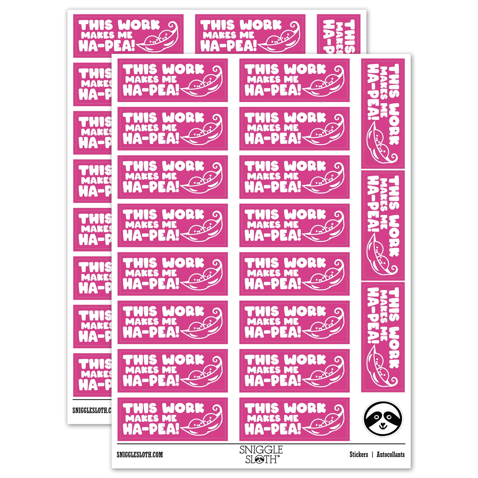 This Work Makes Me Ha-Pea Happy Teacher Student School Sticker Set ...
