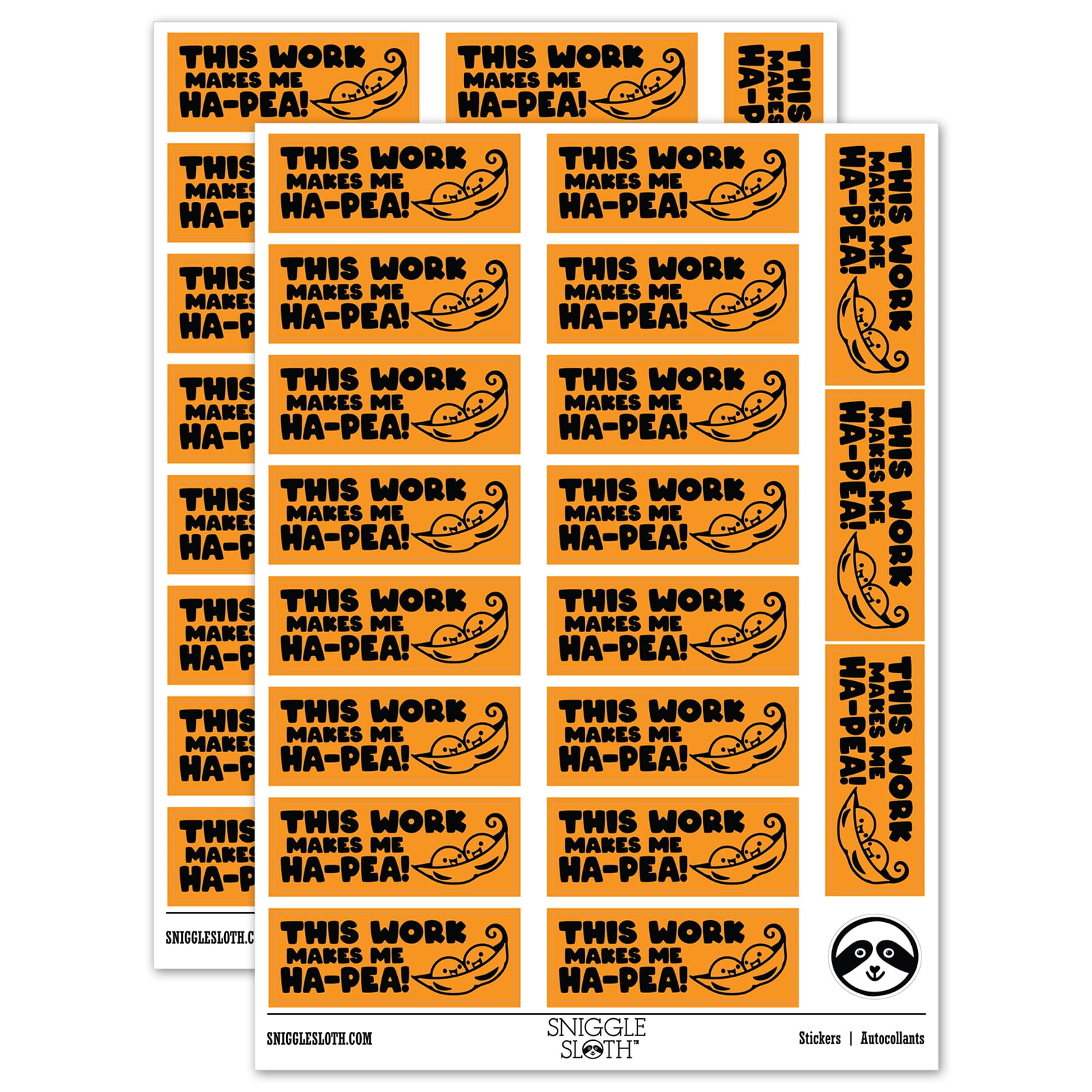 This Work Makes Me Ha-Pea Happy Teacher Student School Sticker Set ...