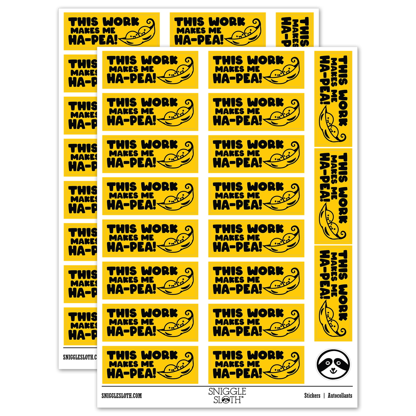 This Work Makes Me Ha-Pea Happy Teacher Student School Sticker Set ...