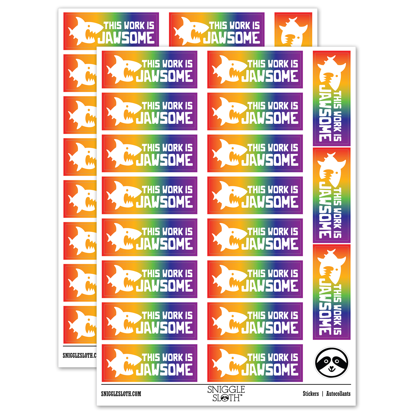 This Work is Jawsome Awesome Shark Teacher Student School Sticker Set ...