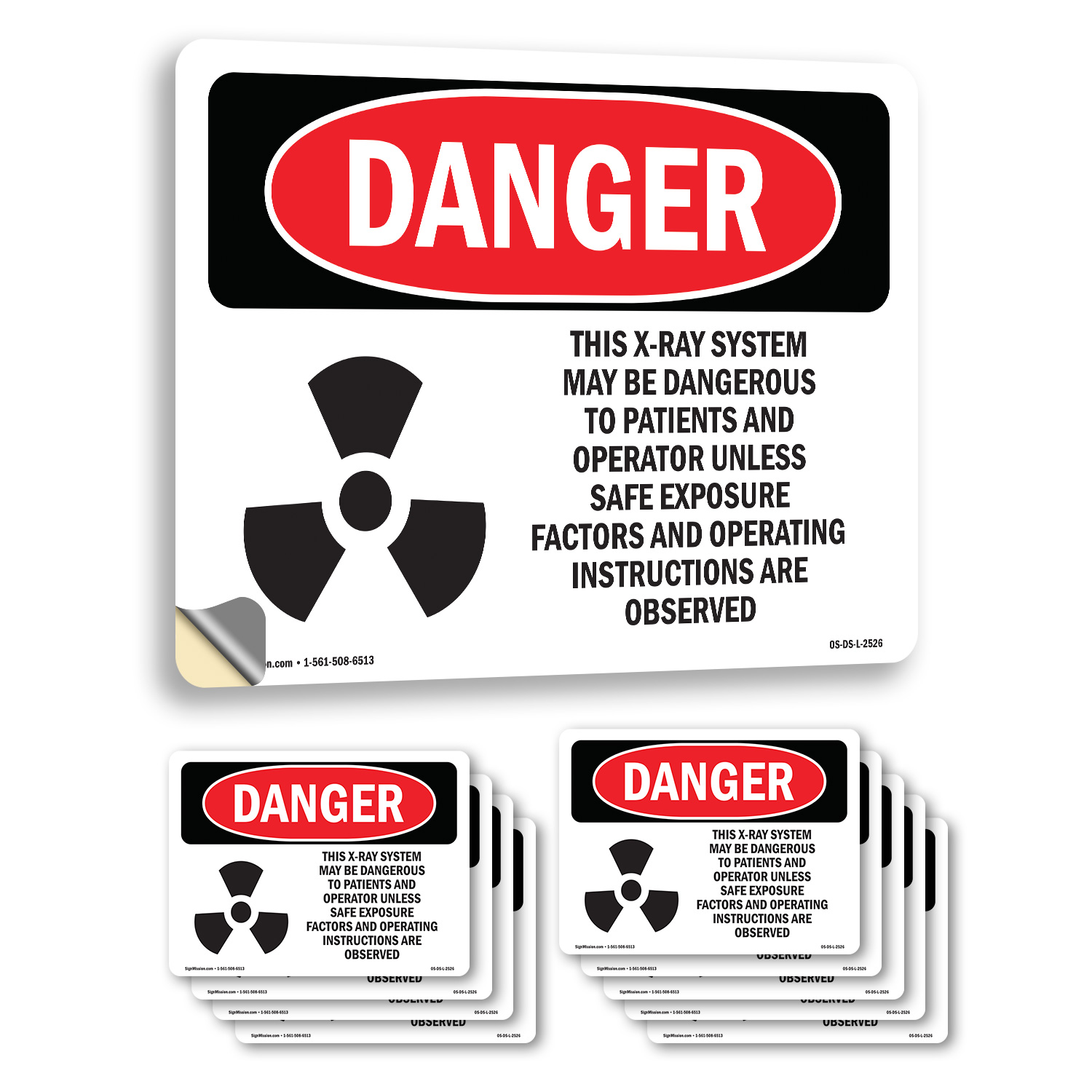 This X OSHA Danger Vinyl Decal Label 24 Inch x 18 Inch - 10 Pack ...