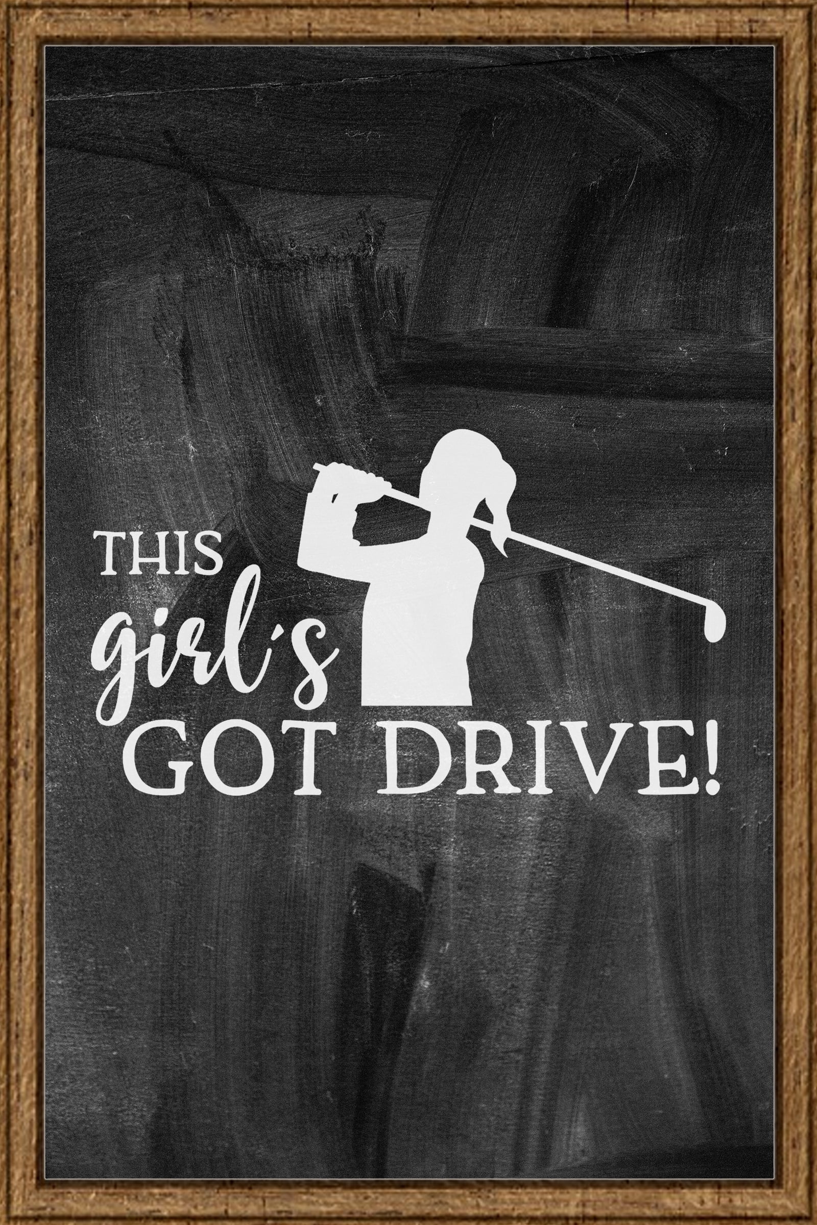 This girls got drive! Golfing golf club green pro golfer Tin Sign Chalk ...