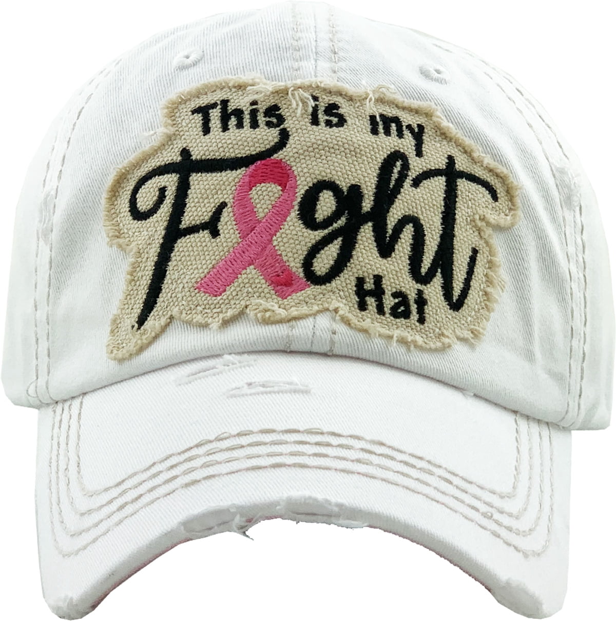 This is Fight Hat Pink Ribbon Distressed Vintage Washed Baseball Cap ...