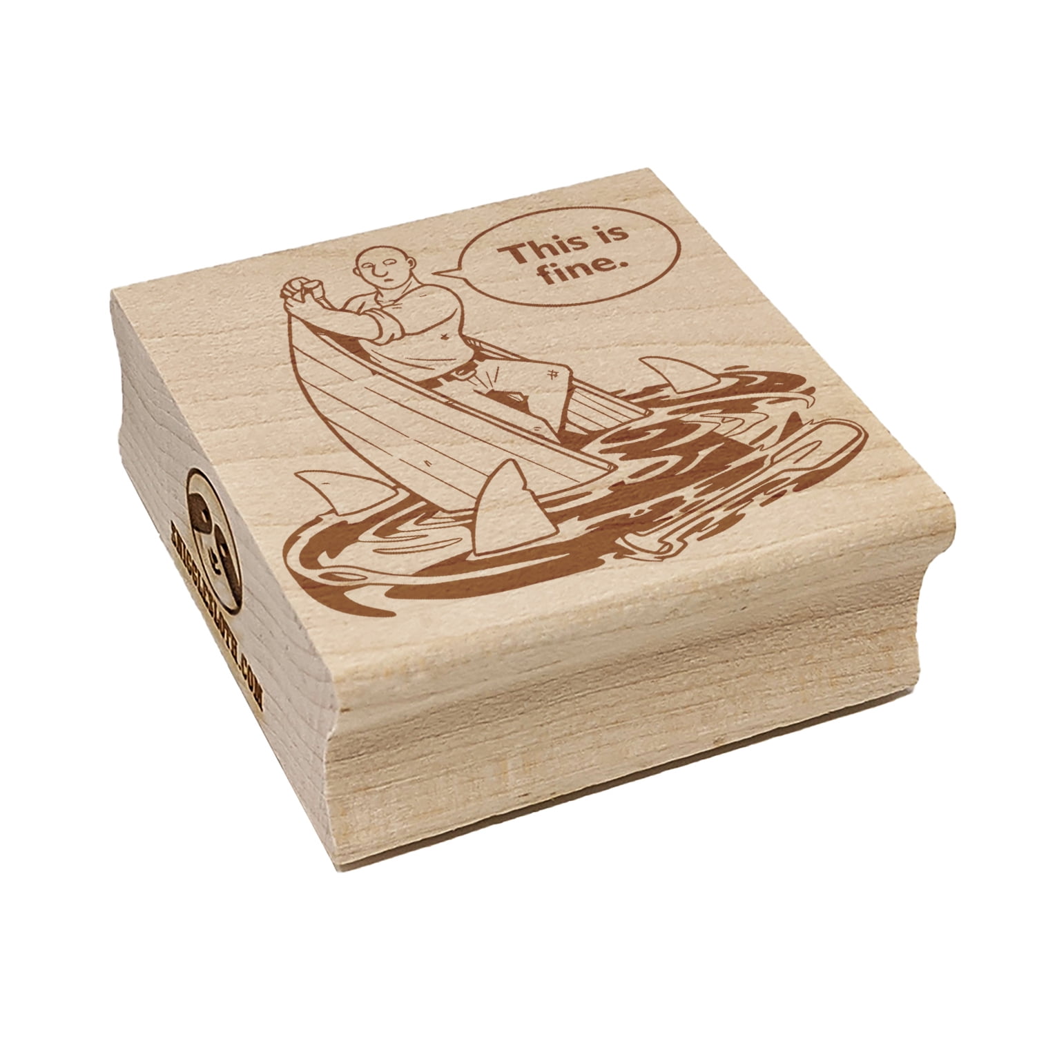 This is Fine Stranded Man with Sharks Square Rubber Stamp Stamping ...