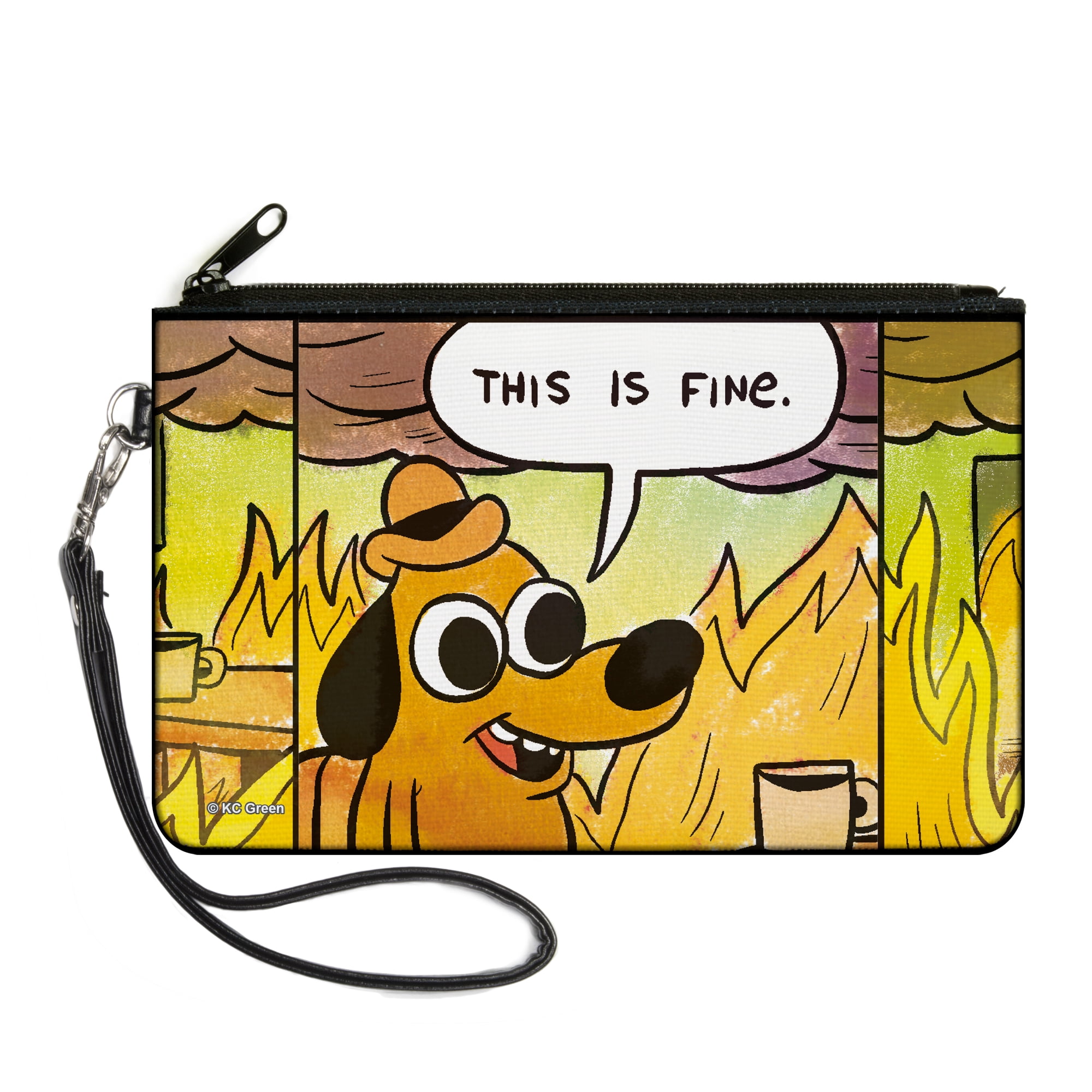 This is Fine Wallet, Zip Clutch, This Is Fine Question Hound Cafe Fire ...