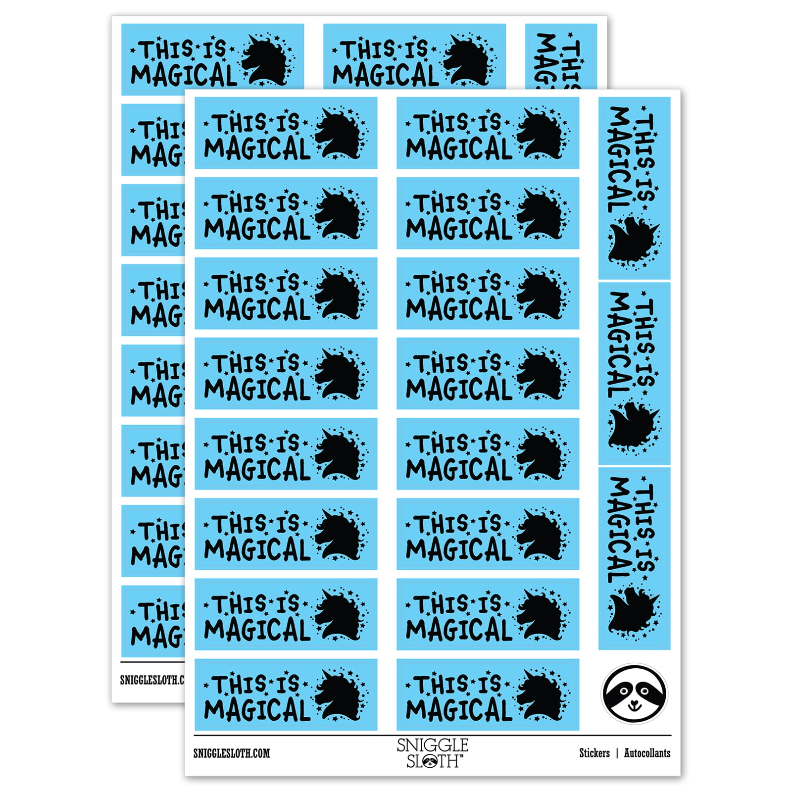 This is Magical Unicorn Teacher Student School Sticker Set - Light Blue ...