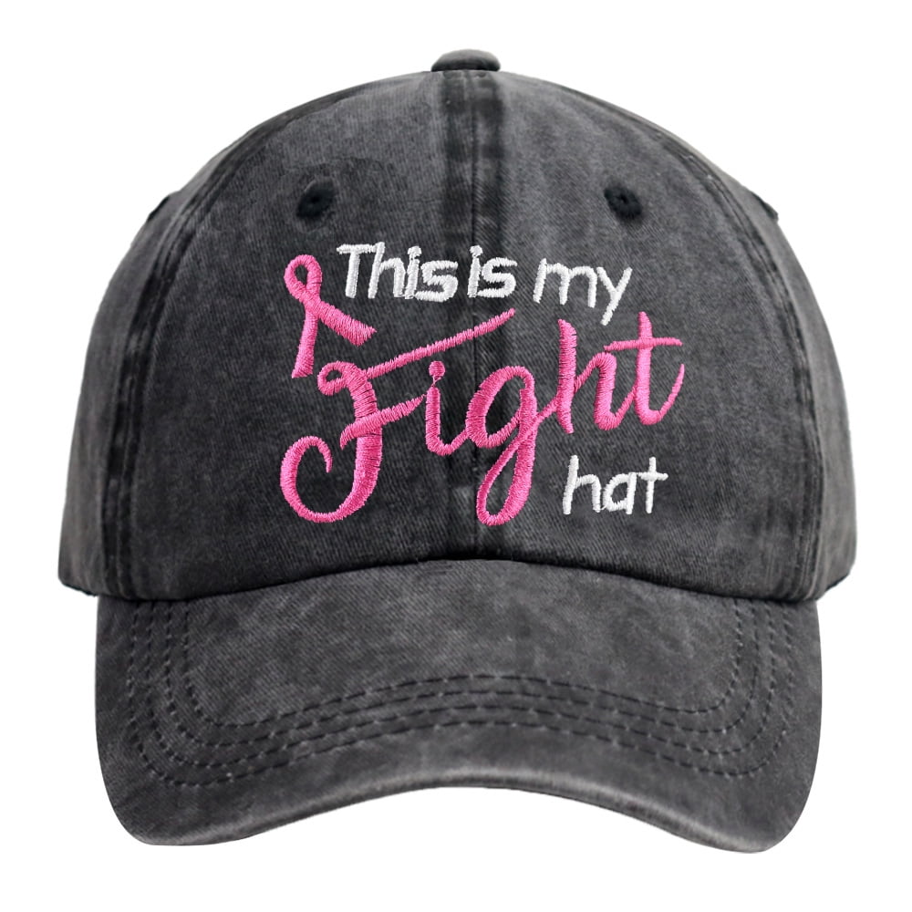 This is My Fight Hat, Distressed Cotton Adjustable Embroidered Pink ...