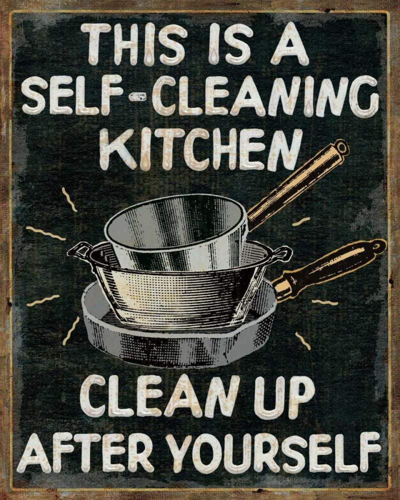 This is Self Cleaning Kitchen Clean Up After Yourself Vintage Metal ...