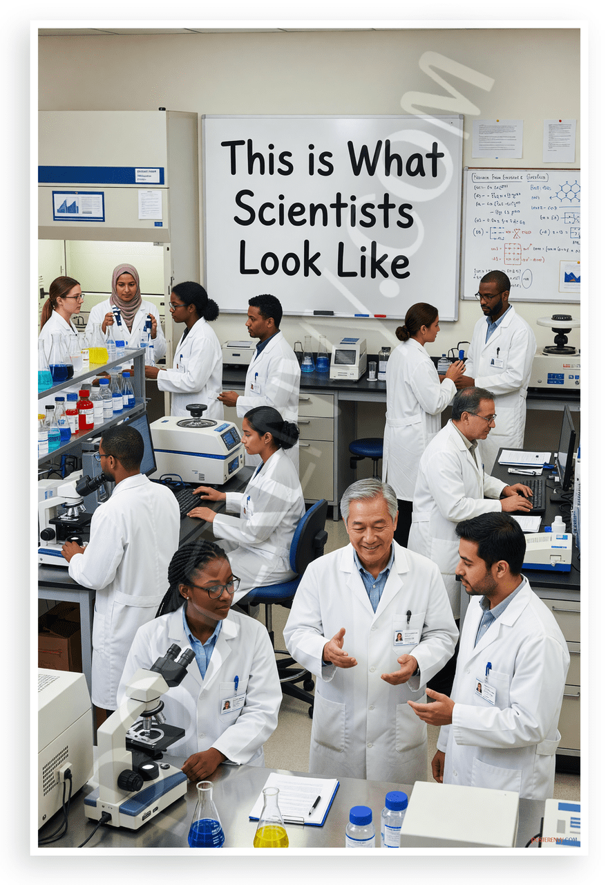 "This is What Scientists Look Like" Diverse Lab Scientists Educational ...