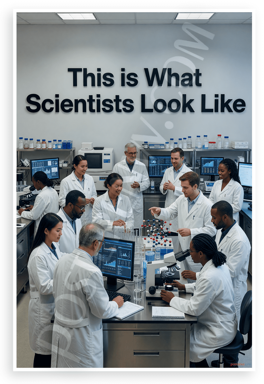 "This is What Scientists Look Like" Diverse Lab Team Educational 12x18 ...