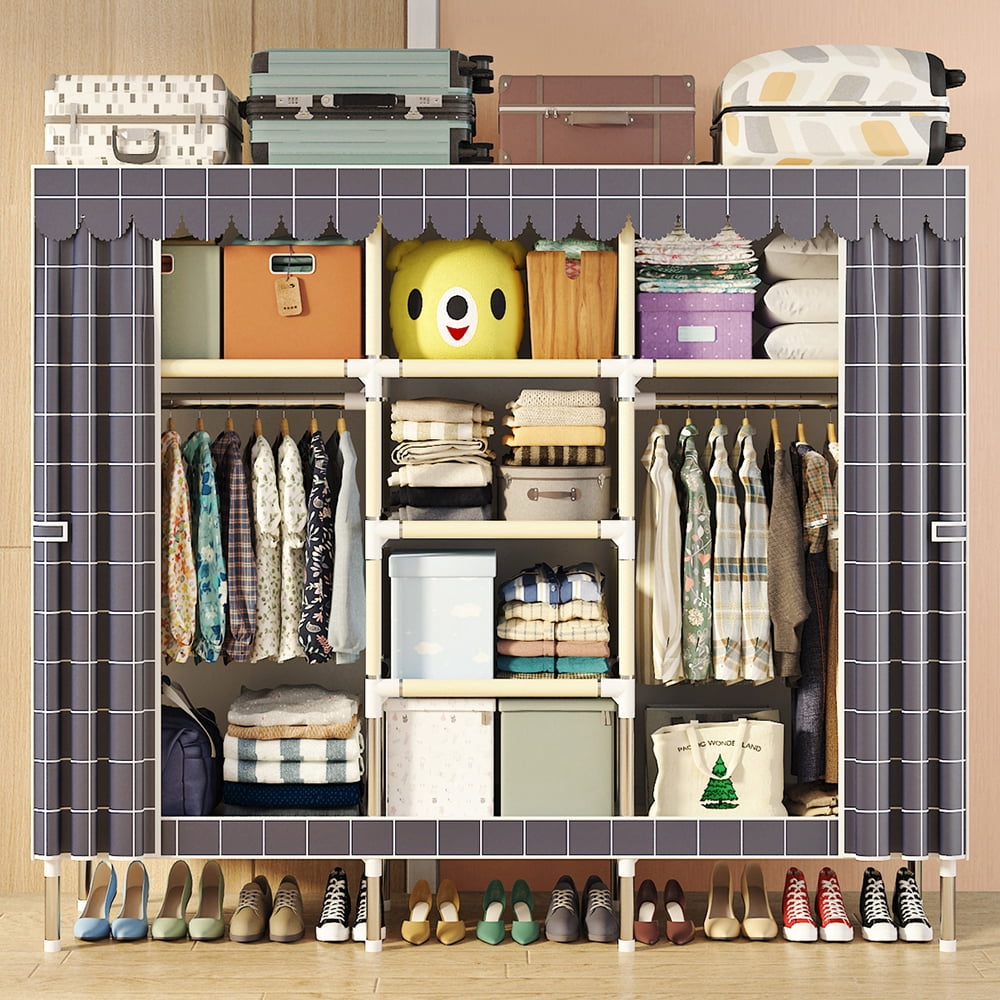 This is a simple wardrobe that is easy to assemble, with 8 large ...