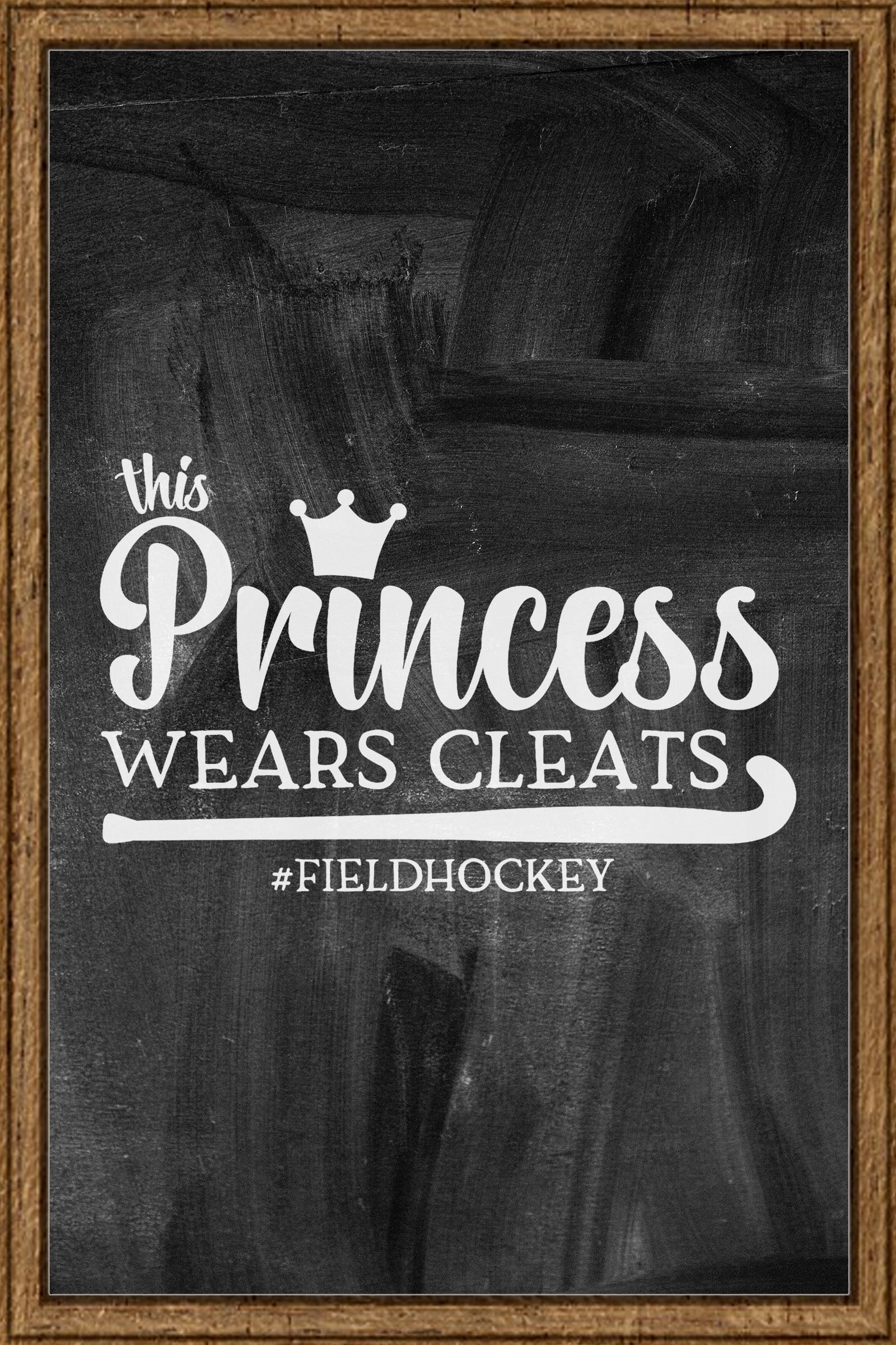 This princess wears cleats field hockey sports game tough stick Tin ...