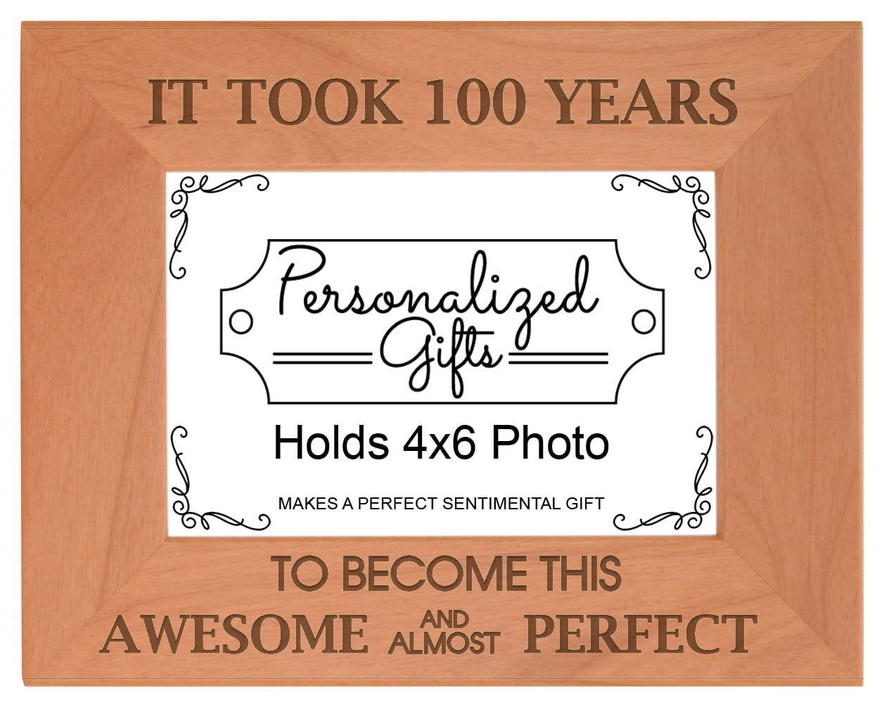ThisWear 100th Birthday Gift Took 100 Years Awesome Wood Laser 4x6 ...