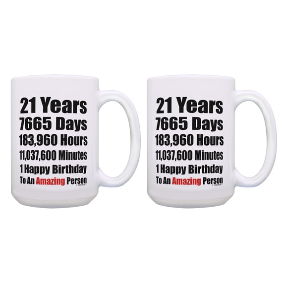 ThisWear 21st Birthday Gifts 21 Years 1 Happy Birthday Mug Set 2 Pack ...
