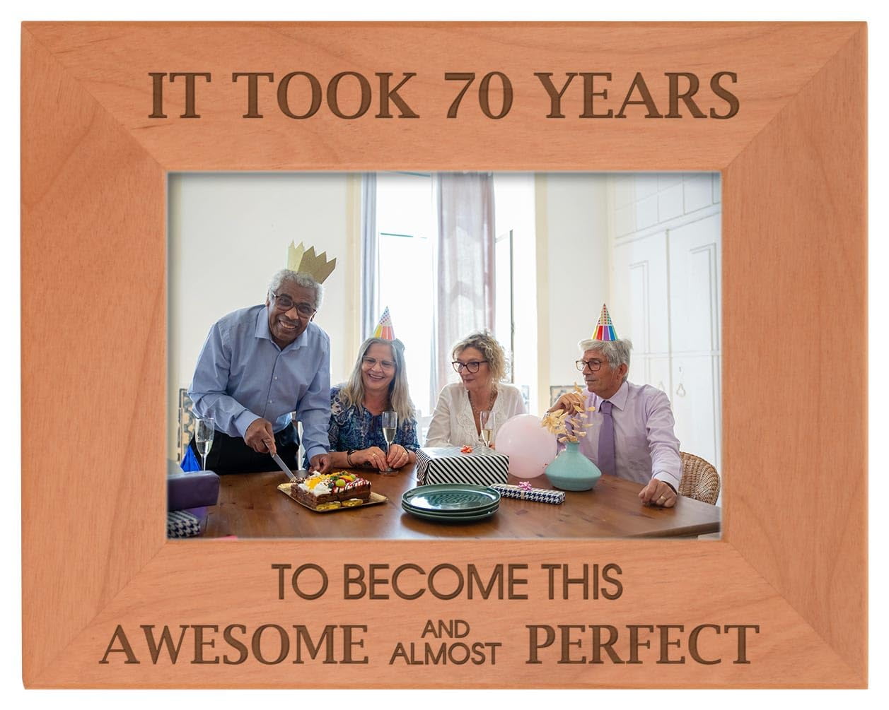 70th Birthday Gift It Took 70 Years Awesome Natural Wood Engraved 4x6 ...