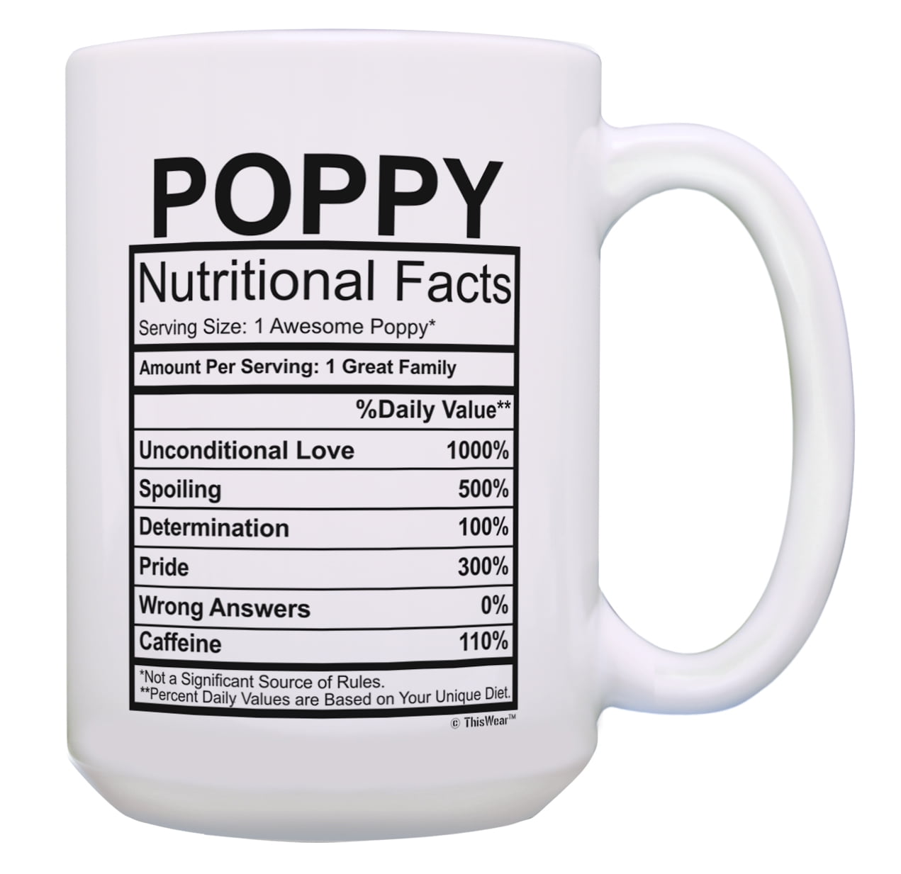 ThisWear Awesome Poppy Mug Poppy Nutritional Facts Coffee Cup Poppy ...