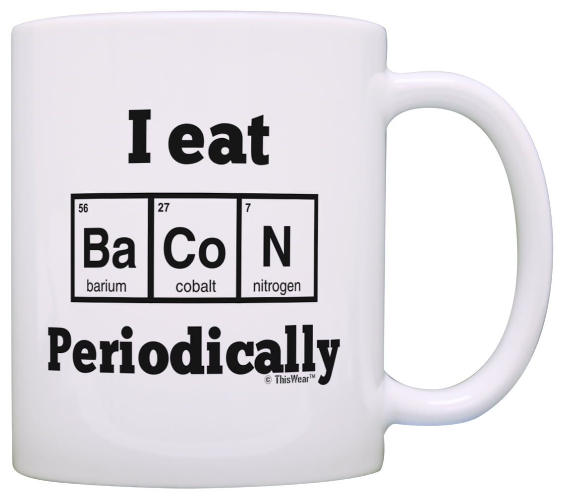 ThisWear Funny Bacon Themed 11oz Ceramic Coffee/Tea Mug, Ideal for ...