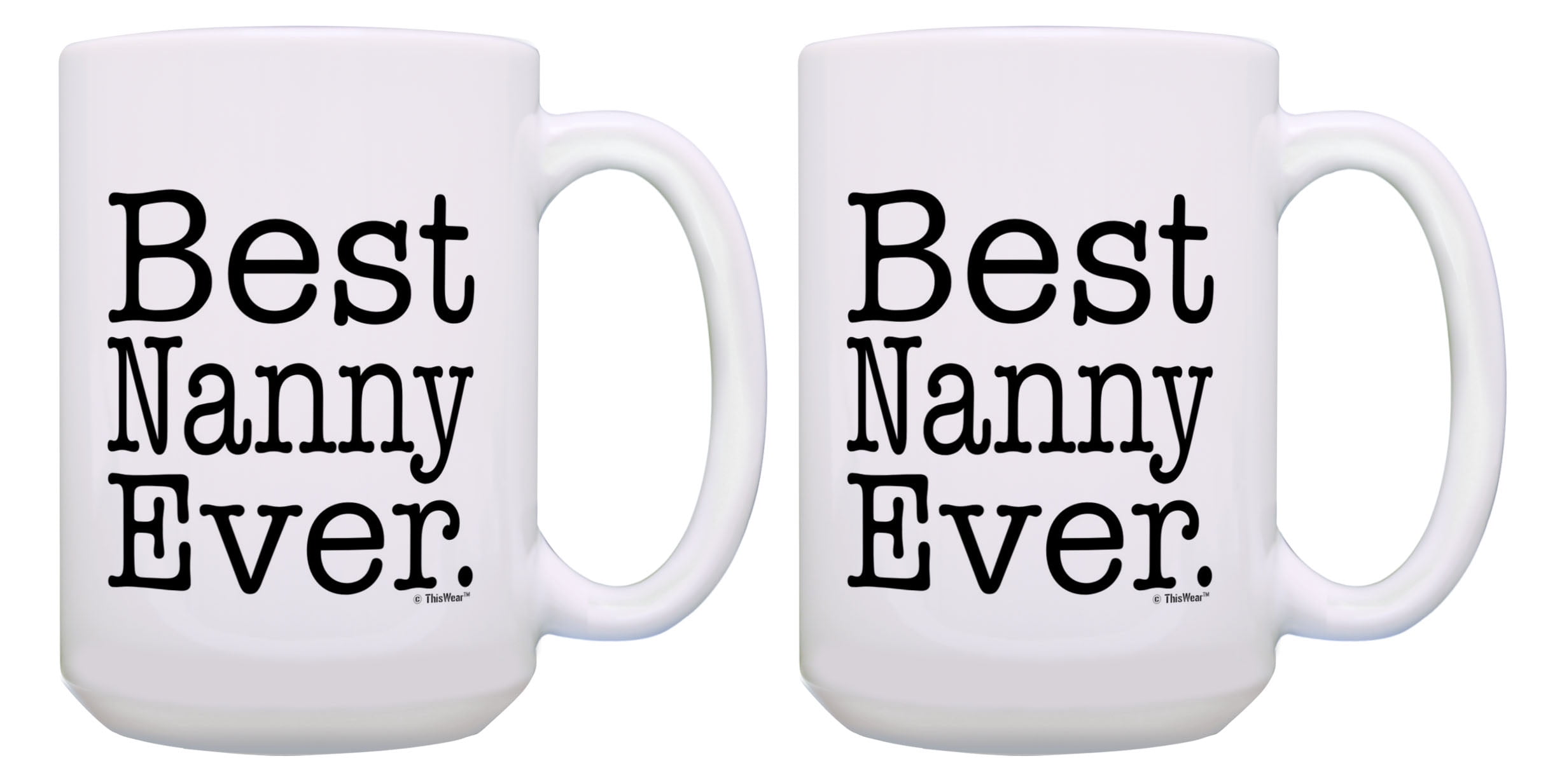 ThisWear Best Nanny Gifts Best Nanny Ever Mug Set Nanny Cups 2 Pack ...