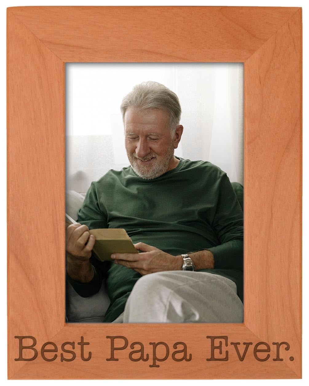 ThisWear Birthday Gift for Grandpa Best Papa Ever Natural Wood Engraved ...