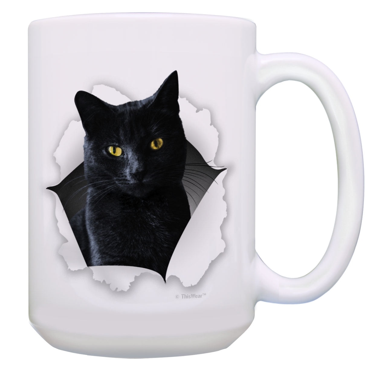 ThisWear Black Cat Coffee Mug Cat Face Mug Cat Novelty Gifts Cute Cat ...