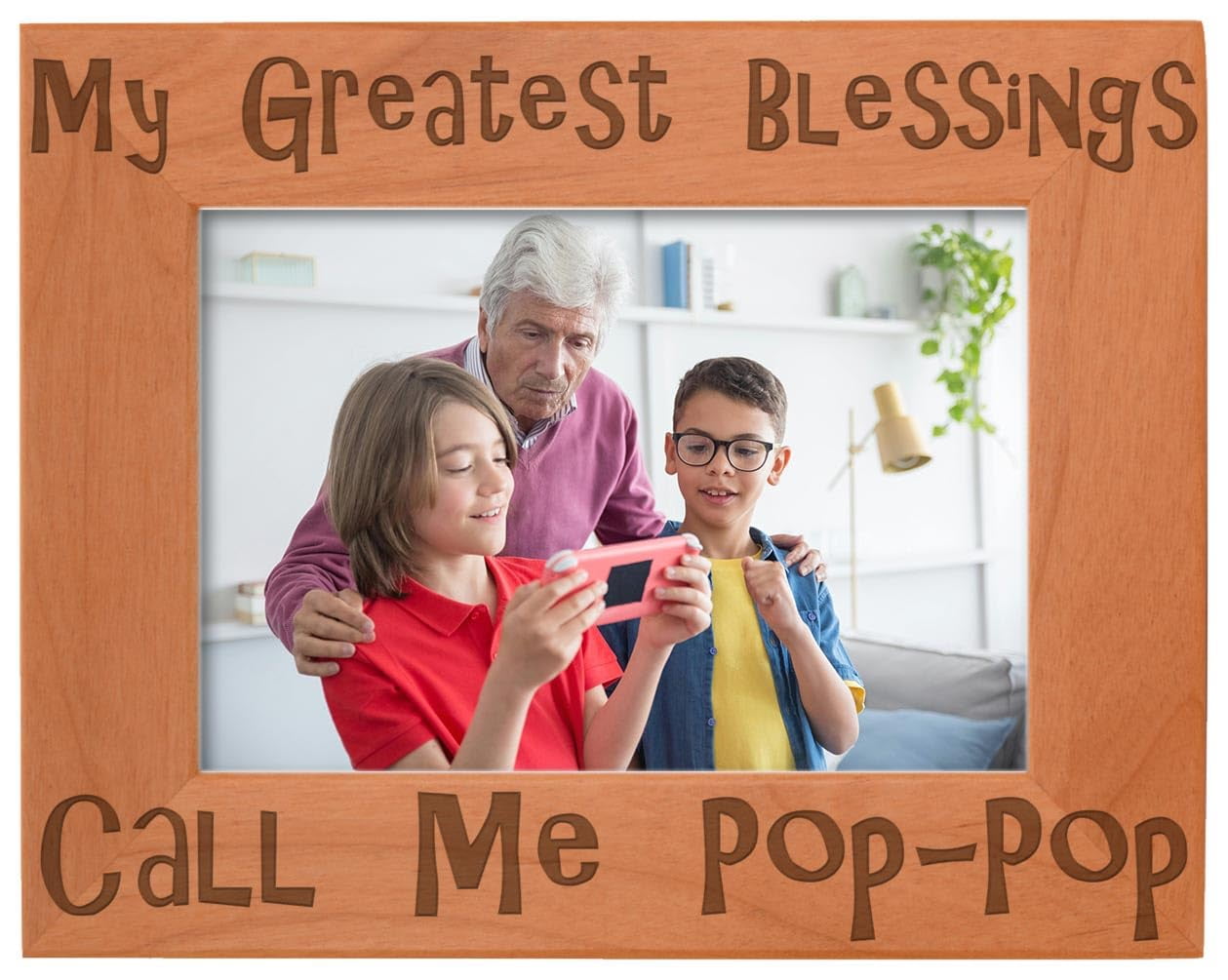 ThisWear Blessings Call Me Pop-Pop Natural Wood Engraved 5x7 Landscape ...