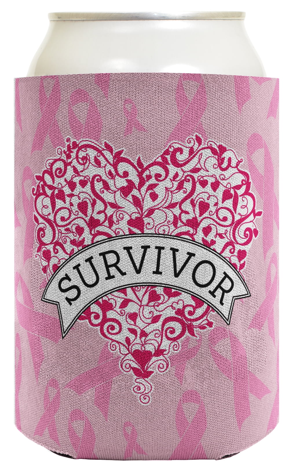 ThisWear Breast Cancer Survivor Pink Heart Awareness Ribbon 2 Pack Can ...