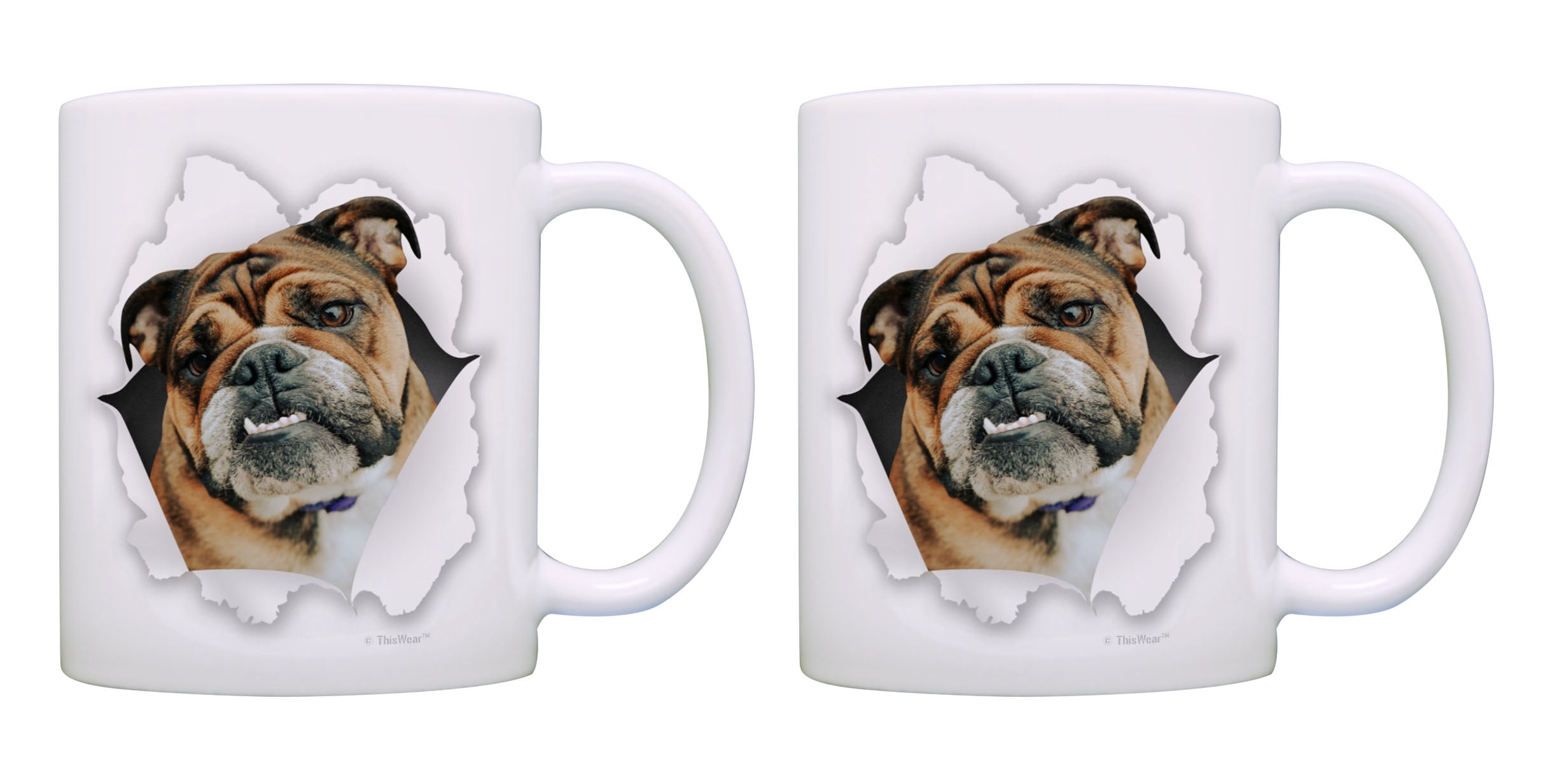 ThisWear Bulldog Lover Gifts English Bulldog Face Dog Coffee Mug Set 11 ...