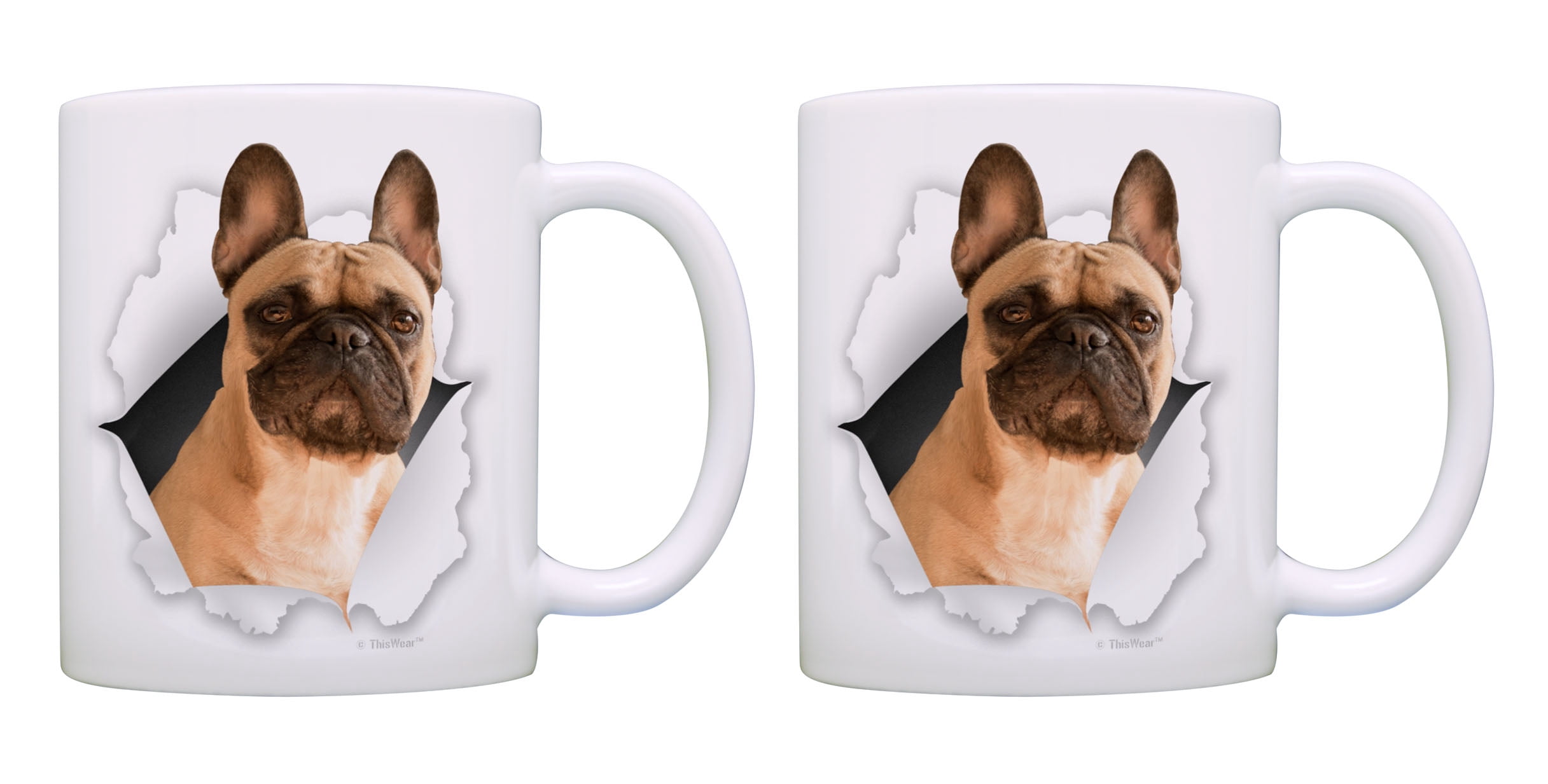 ThisWear Bulldog Lover Gifts French Bulldog Face Dog Coffee Mug Set 11 ...