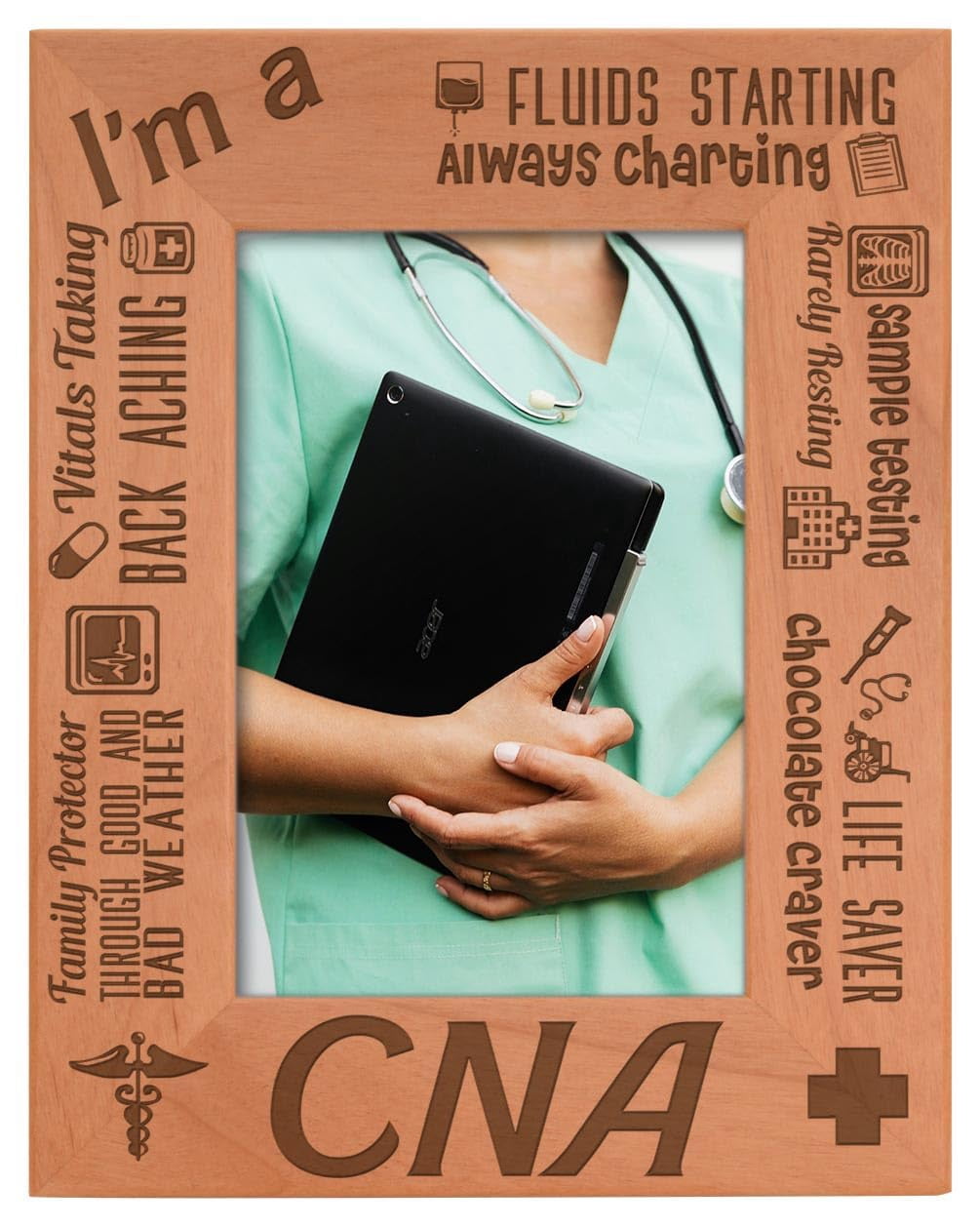 ThisWear CNA Nurse Gifts For Women I'm a CNA Essential Attributes Wood ...