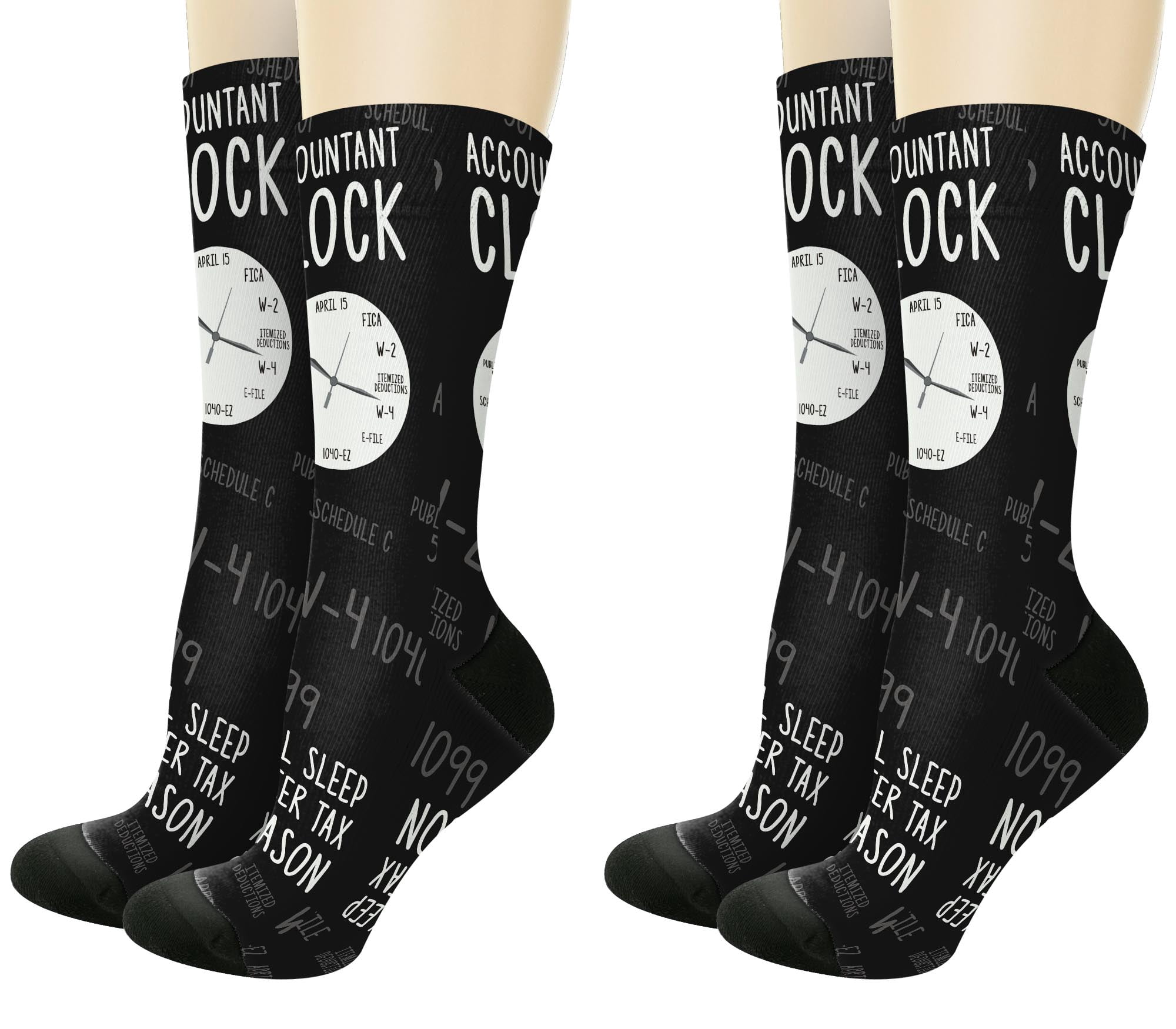 ThisWear CPA Socks Accountant Clock I'll Sleep After Tax Season 2-Pairs ...
