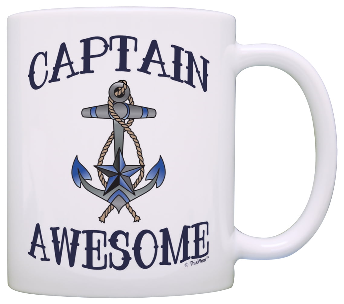ThisWear Captain Awesome Funny Nautical Gag Gift Sailing Boating Anchor ...