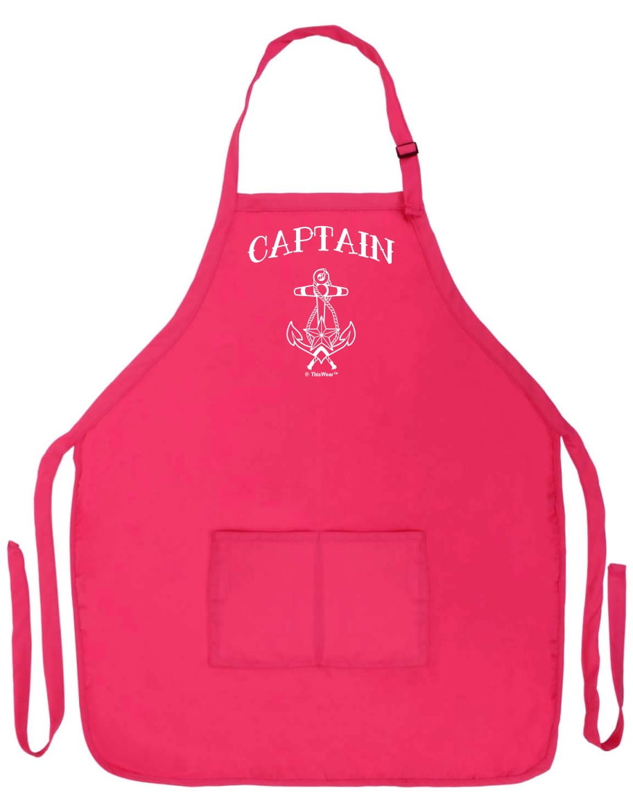 ThisWear Captain Nautical Gift Funny Apron for Grilling Cooking Two ...