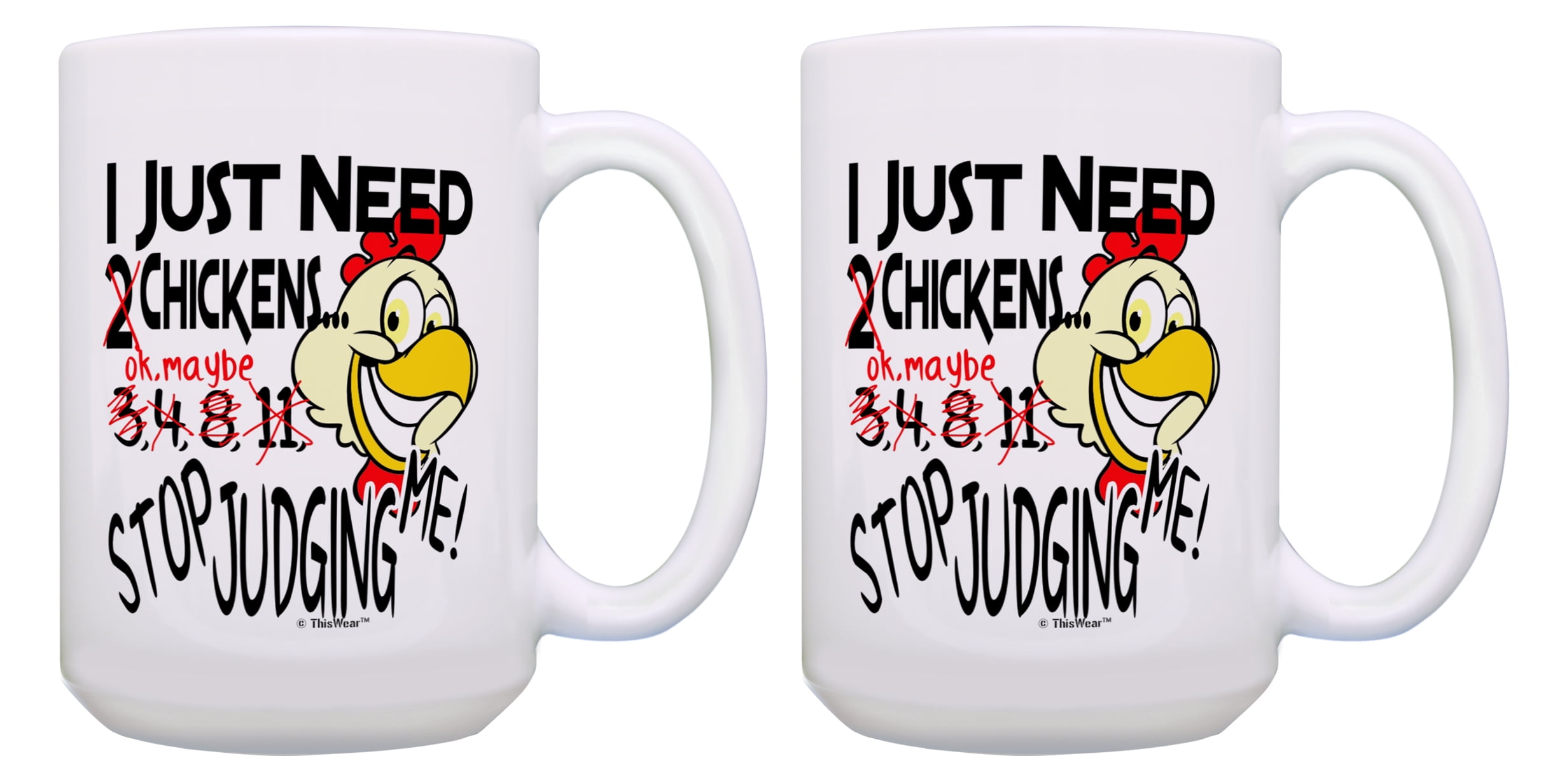 ThisWear Chicken Lover Gift I Just Need Chickens Stop Judging Me Pet Owner Gifts Chicken Mug Set ...