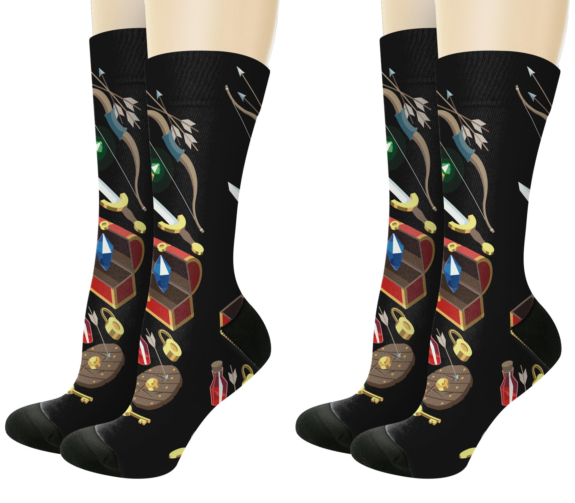 ThisWear Classic Retro Gamer Link RPG Adventure Gear 2-Pairs Novelty ...