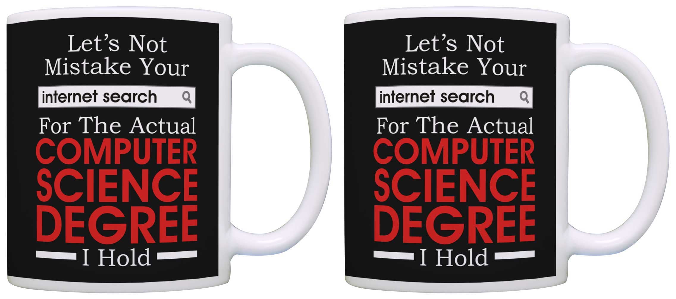 ThisWear Computer Nerd Gifts Mistake Internet Search for Degree 11 ounce 2 Pack Coffee Mugs ...