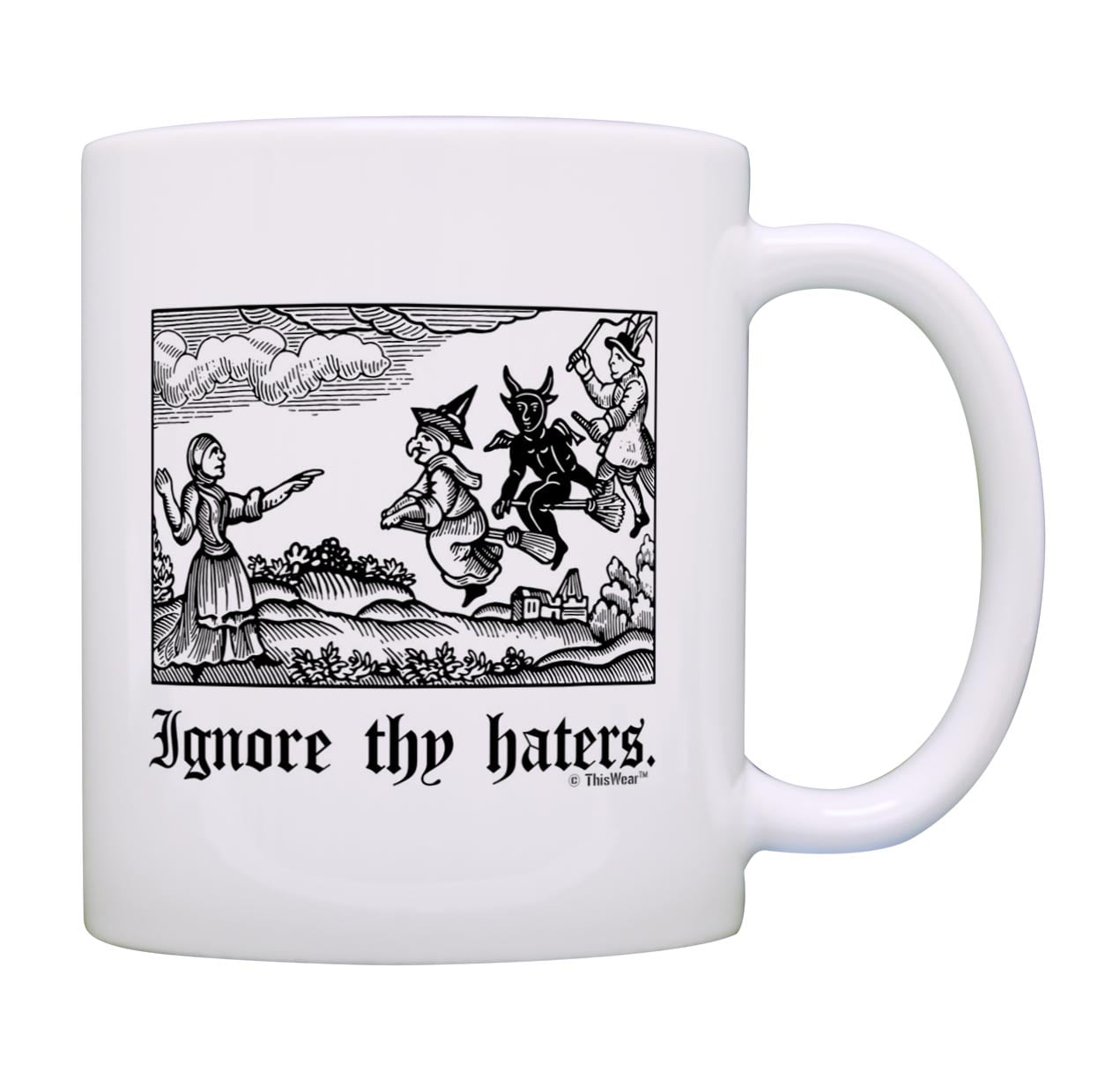 ThisWear Creepy Halloween Decor Ignore Thy Haters Classic Woodcut Witch ...