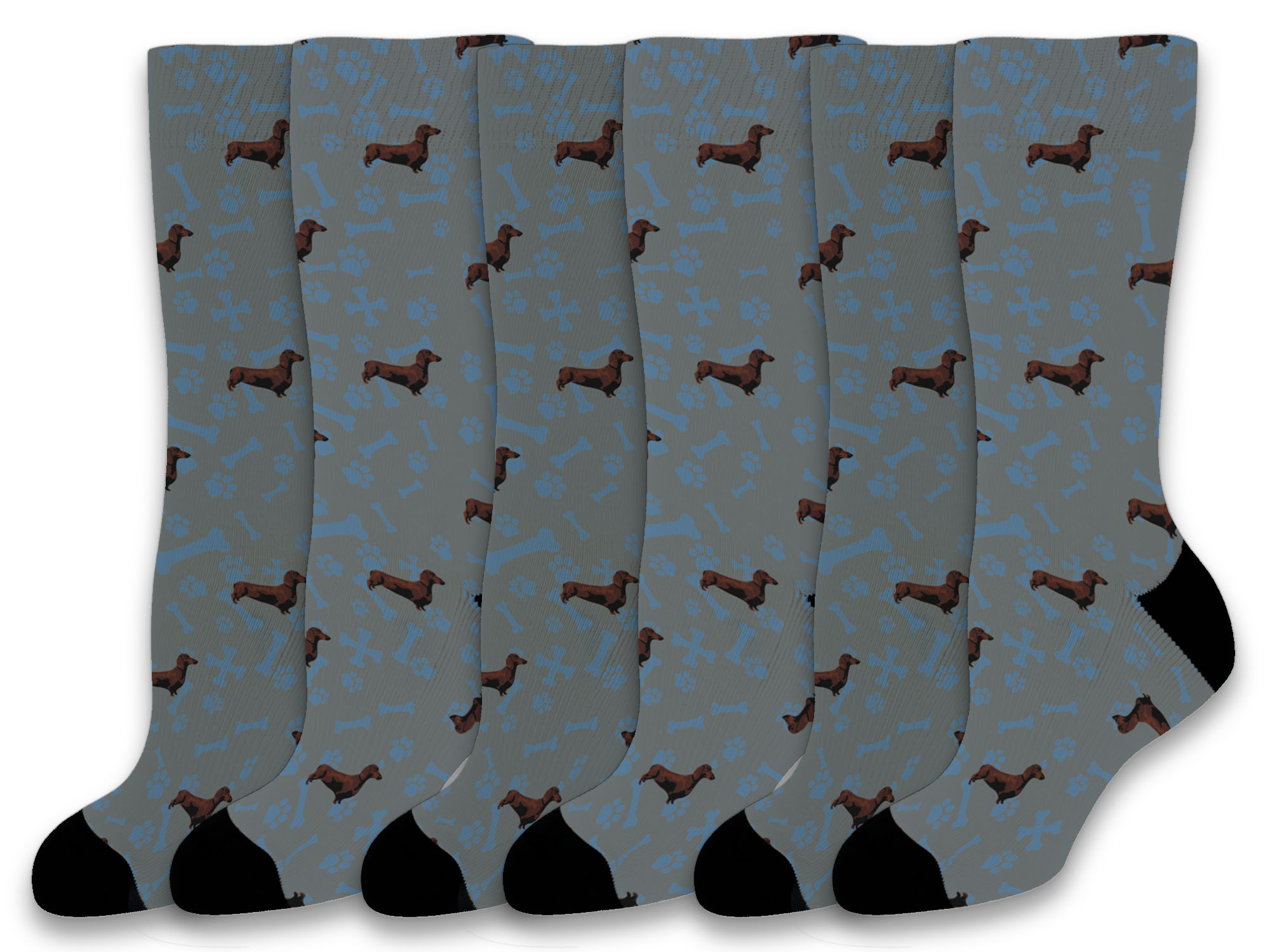 ThisWear Dog Blue Socks Dachshund Socks Dog Paw Print Socks Dog Themed ...