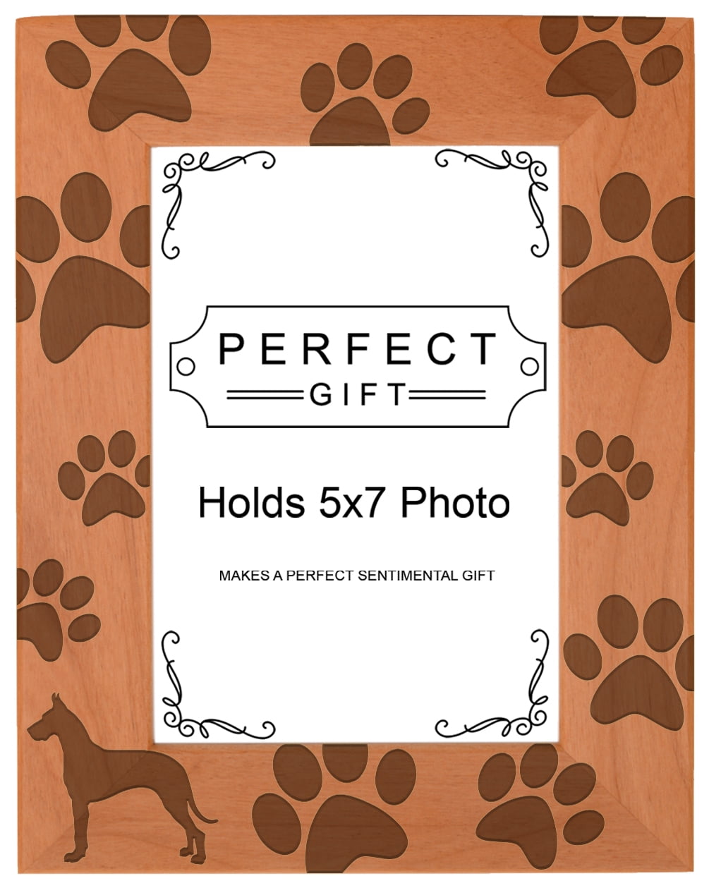 ThisWear Dog Lover Gift Great Dane Paw Prints Wood Laser 5x7 Portrait ...