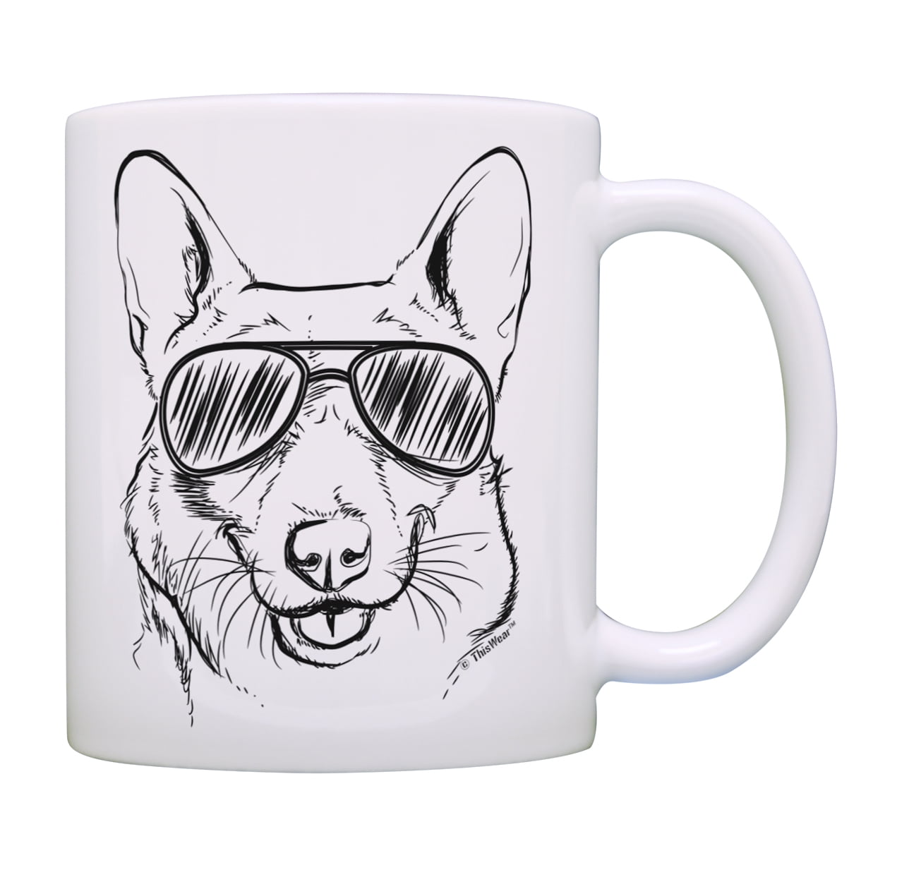 ThisWear Dog Lovers Gifts Corgi Wearing Sunglasses Corgi Coffee Mug ...