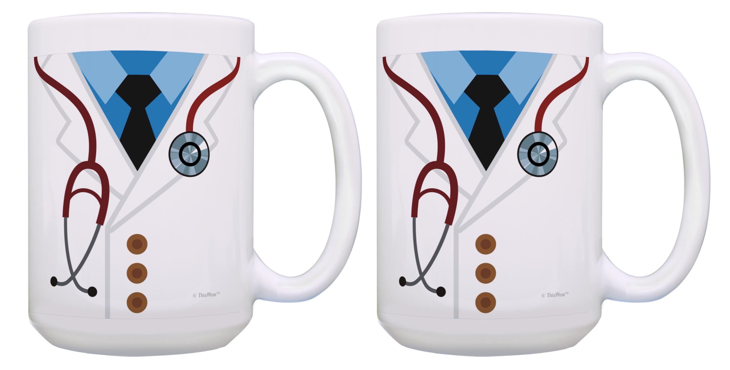 ThisWear Dr Gift Set Stethoscope Tie & White Lab Coat Doctors Gifts 2 ...